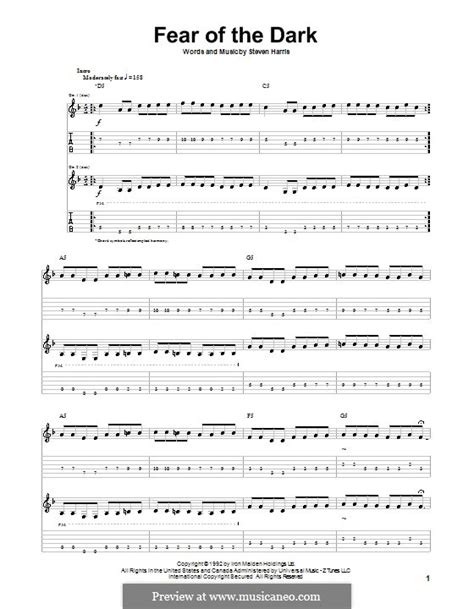 Fear Of The Dark Iron Maiden By Steve Harris Sheet Music On MusicaNeo