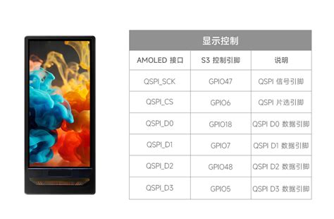 Esp32 S3 191寸amoled屏开发板带排针 Lx7双核处理器240×536像素开发板 小板型板载加速度与陀螺仪传感器开发板