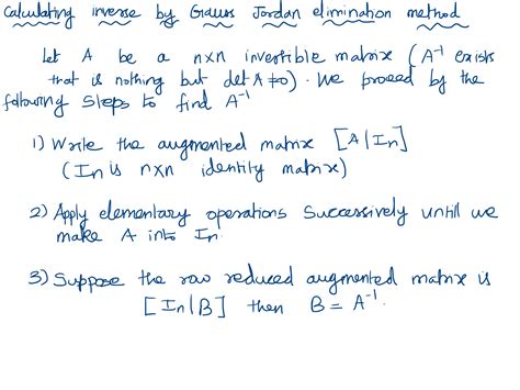 Solution Inverse Using Gauss Jordan Elimination Studypool