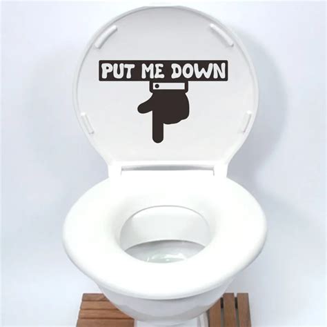 Creative Design Funny Put Me Down Sign Gesture Toilet Seat Sticker