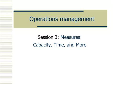 PPT Operations Management PowerPoint Presentation Free Download ID