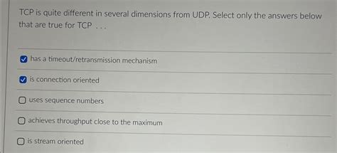 Solved Tcp Is Quite Different In Several Dimensions From