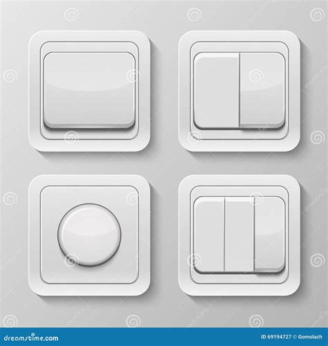 Set Of Realistic Vector Switches Stock Vector Illustration Of Electricity Electrical 69194727