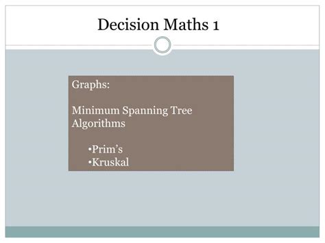 ppt graphs minimum spanning tree algorithms prim s kruskal