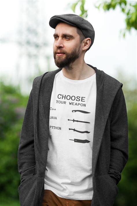Персонализирана тениска за момче Choose Your Weapon C Java Python