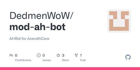 Github Dedmenwowmod Ah Bot Ahbot For Azerothcore