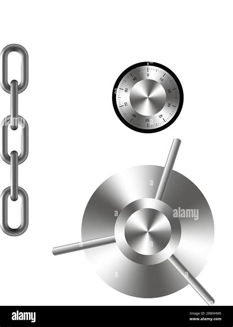 Elements Of Safe Isolated On A White Background Vector Illustration