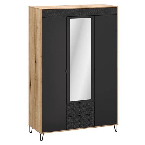 Skriňa Benol 3d2s Dub Evokečierna Zrkadlo Kondelask