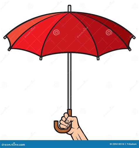 Hand Holding Opened Umbrella Stock Illustration Illustration Of Drop Security 209418518