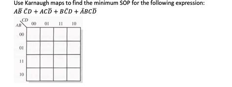 Solved Use Karnaugh Maps To Find The Minimum Sop For The