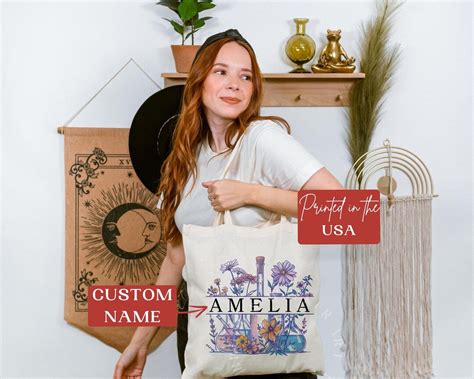 Personalized Chemistry Tote Bag Chemistry T Floral Beakers Tote