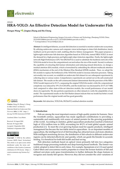 PDF HRA YOLO An Effective Detection Model For Underwater Fish