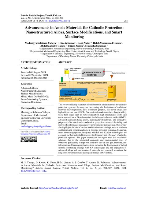 Pdf Advancements In Anode Materials For Cathodic Protection Nanostructured Alloys Surface
