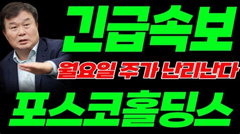 포스코홀딩스 월요일 주가 난리납니다 포스코홀딩스포스코케미칼 Youtube