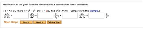 Solved Assume That All The Given Functions Have Continuous