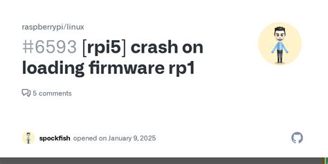 [rpi5] Crash On Loading Firmware Rp1 · Issue 6593 · Raspberrypi Linux