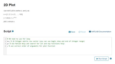 Solved D Plot Use MATLAB To Define X And Y As X Chegg Com