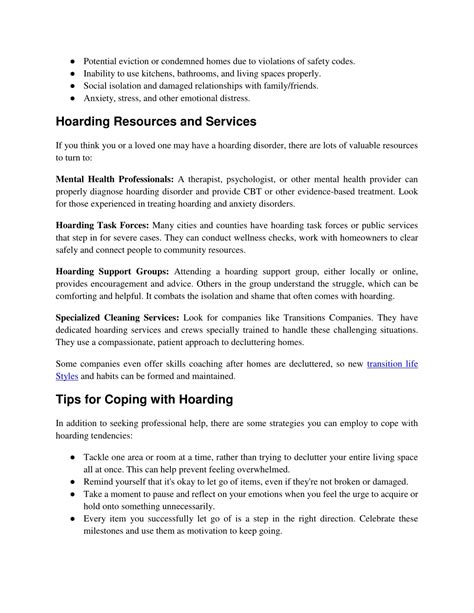 Ppt Getting Help For Hoarding Essential Information And Resources