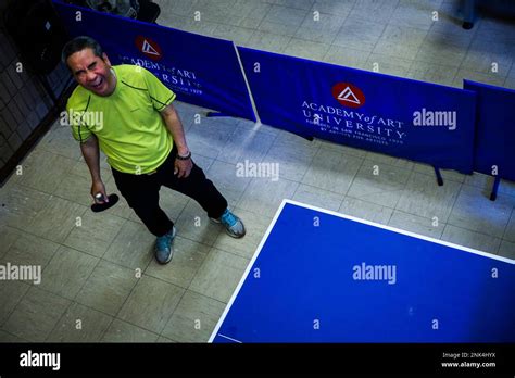 Chao Wen Li Reacts After Missing A Point During A Ping Pong Match At