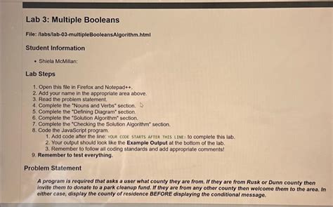 Solved Lab 3 Multiple Booleans File Labslab 03 Multiple