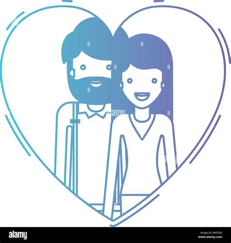 Couple Inside Heart Characters Stock Vector Image And Art Alamy