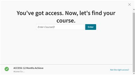 Achieve Register For A Course Using An Access Code