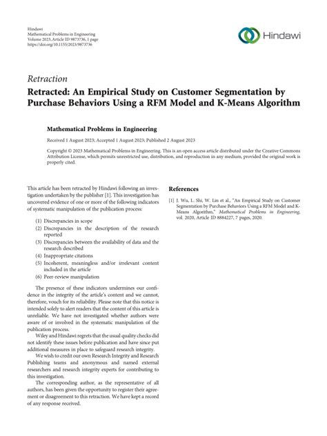 Pdf Retracted An Empirical Study On Customer Segmentation By