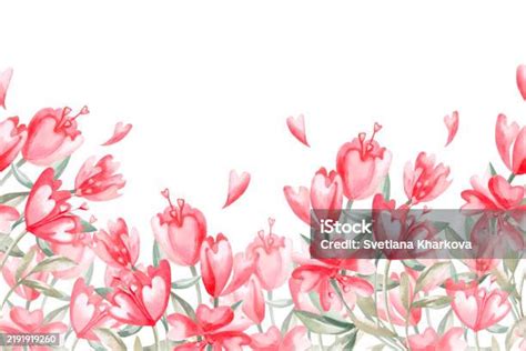 완벽 한 테두리에 만화 양 귀 비 카드 초대장 발렌타인 데이 장식 포스터 및 패브릭 프린트의 디자인을 위한 고립된 수채화 그림 0명에 대한 스톡 벡터 아트 및 기타 이미지