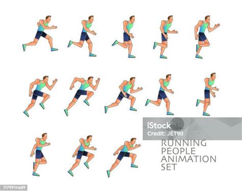 Man Run Cycle Animation Sprite Sheet Running Animation Frame By Frame