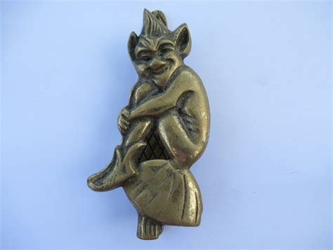 Vintage Brass Lucky Pixie Elf Imp Folklore Door Knocker Etsy
