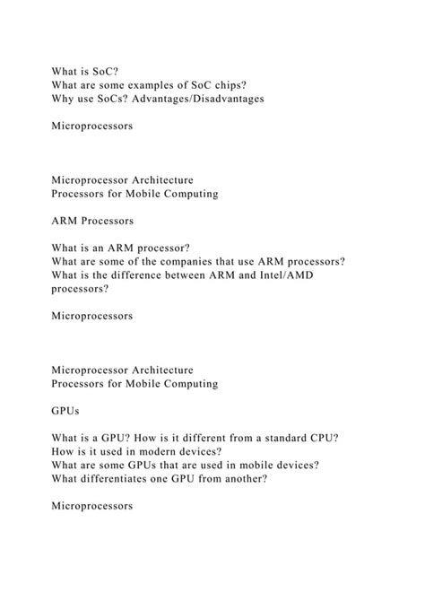Microprocessor Architectureprocessors For Mobile Computingdocx