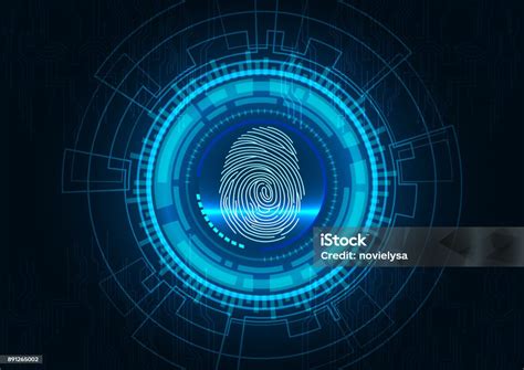 Abstract Technology Background Security System Concept With Fingerprint