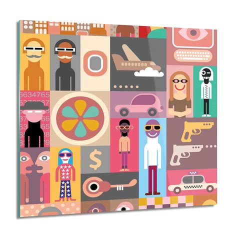 ArtprintCave Kolaż miasto życie do kuchni obraz na szkle 60x60 cm