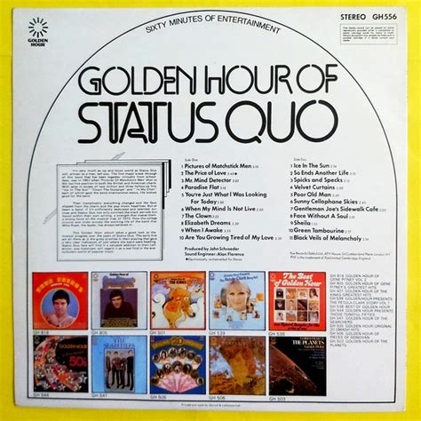 Status Quo Golden Hour Of Status Quo Berk Plak