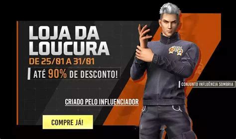 Loja da Loucura Como pegar o Conjunto Influência Sombria no Free Fire