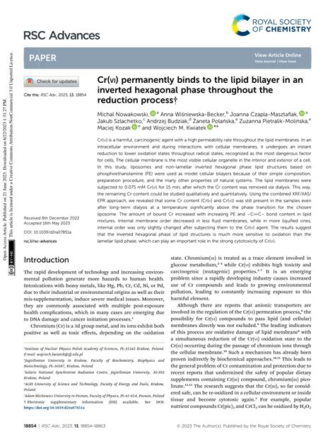 Pdf Crvi Permanently Binds To The Lipid Bilayer In An Inverted Hexagonal Phase Throughout