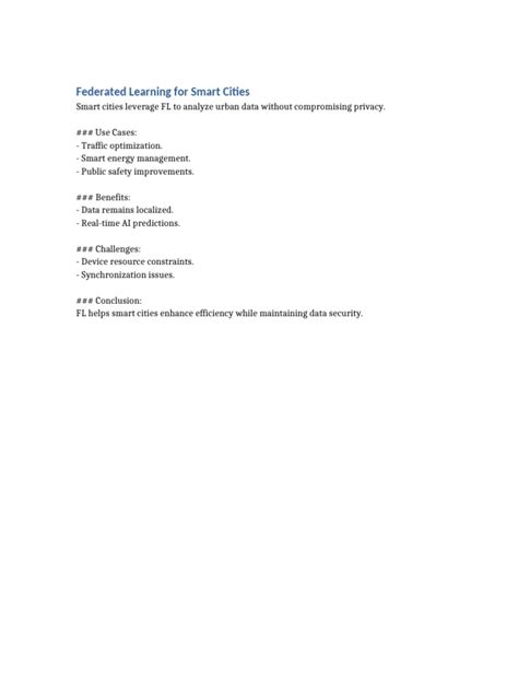 Federated Learning For Smart Cities Pdf