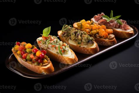 Ai Generated Garlicky Plate Bruschetta Generate Ai 40528556 Stock