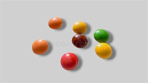 Colorful Round Chocolate Isolated On White Background Stock