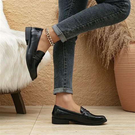2024 Women Loafers Casual Slip Flat Shoes Solid Regionname