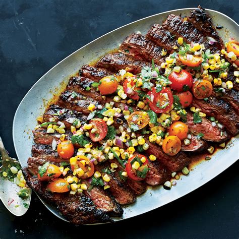 Dry Rubbed Flank Steak With Grilled Corn Salsa Recipe Bon Appétit