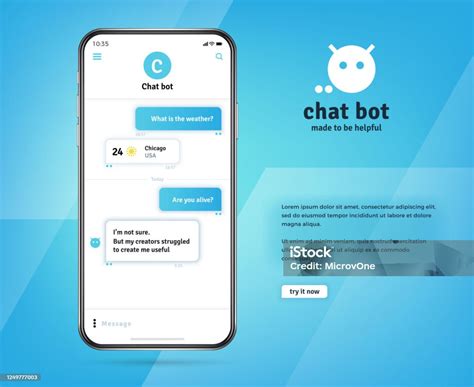 현실적인 스마트 폰 화면에 메시지와 온라인 챗봇 응용 프로그램 Eps 10 벡터 개념 개념에 대한 스톡 벡터 아트 및 기타 이미지 개념 기포 대화 풍선 문자 기호