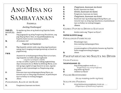 Ang Misa Ng Sambayanan Pdf