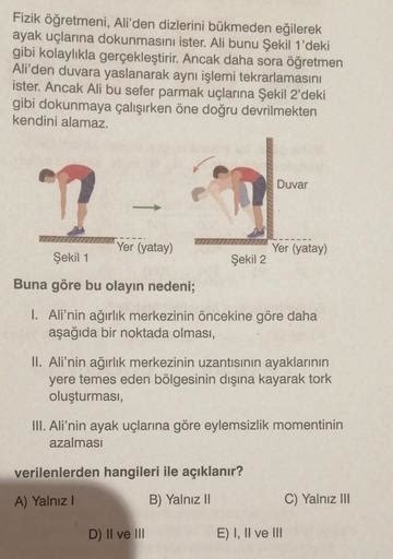 Fizik öğretmeni Aliden Dizlerini Bükmeden Eğilerek Ayak Uçlarına