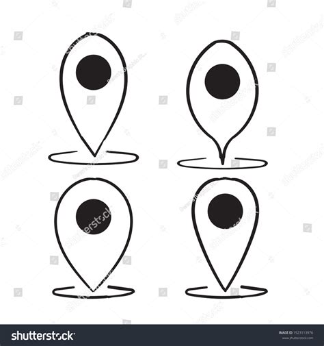 Map Pointer Location Icon Handdrawn Doodle vector de stock libre de regalías