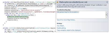 C Control Xxx Of Type LinkButton Must Be Placed Inside A Form Tag With Runat Server Stack