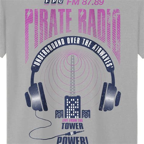 Pirate Radio T Shirt Grey Future Past Clothing