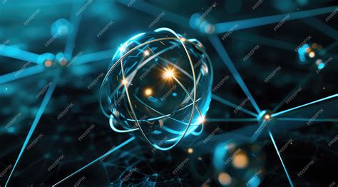 Premium Photo Futuristic Quantum Computing Network Illustration