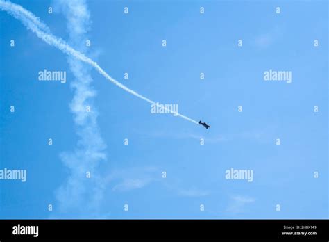 Overhead Flying Aircraft Aircraft In Formation During An Aerobatics