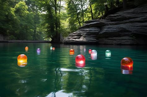 Premium Photo Floating Colored Orbs With Chakra Vibes